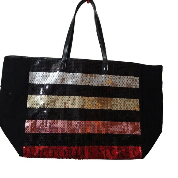 Victoria's Secret | Bags | Victorias Secret Large Colorful Sequin Tote ...